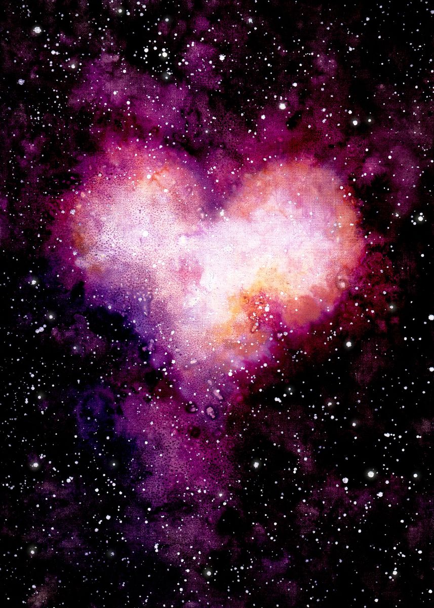 'Heart Galaxy 05' Poster, picture, metal print, paint by Aloke Design ...