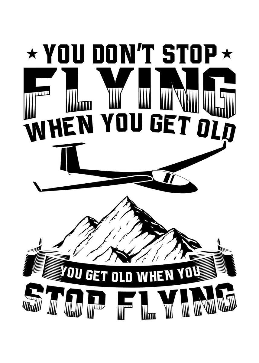 'Glider Plane Flying Gift' Poster, picture, metal print, paint by TW ...