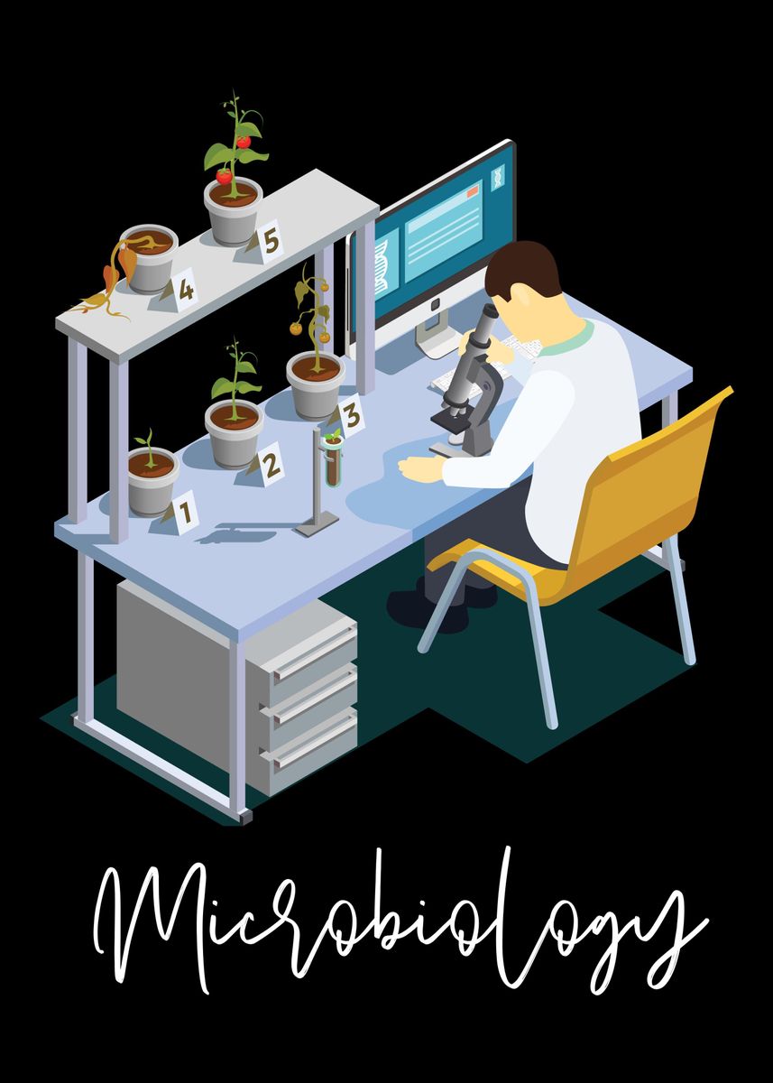 'Microbiology Science Gift' Poster, picture, metal print, paint by ...