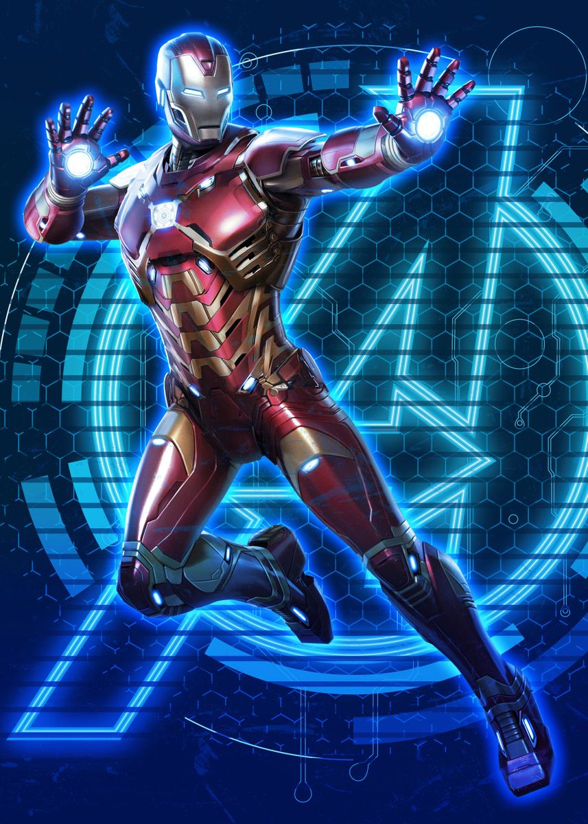 'Iron Man' Poster, picture, metal print, paint by Marvel | Displate