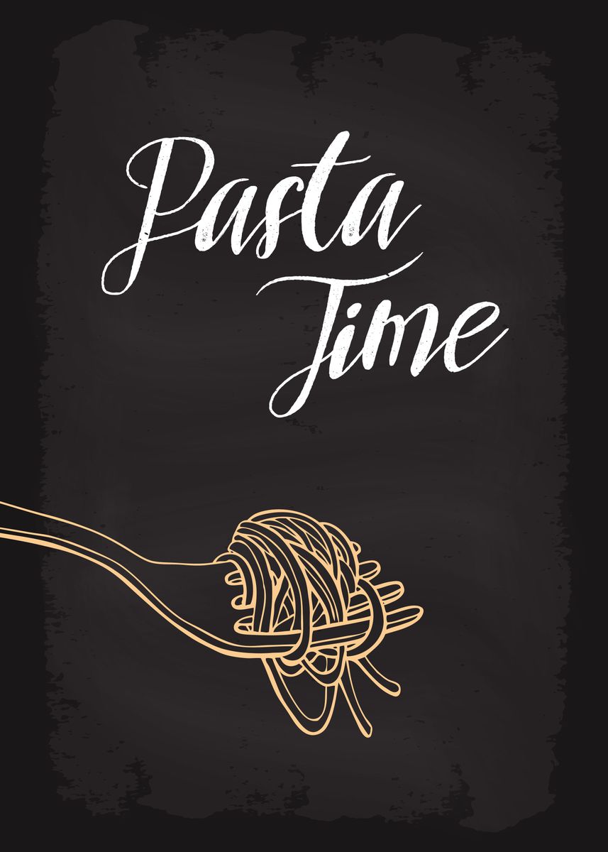 'Pasta Time' Poster, picture, metal print, paint by dkDesign | Displate