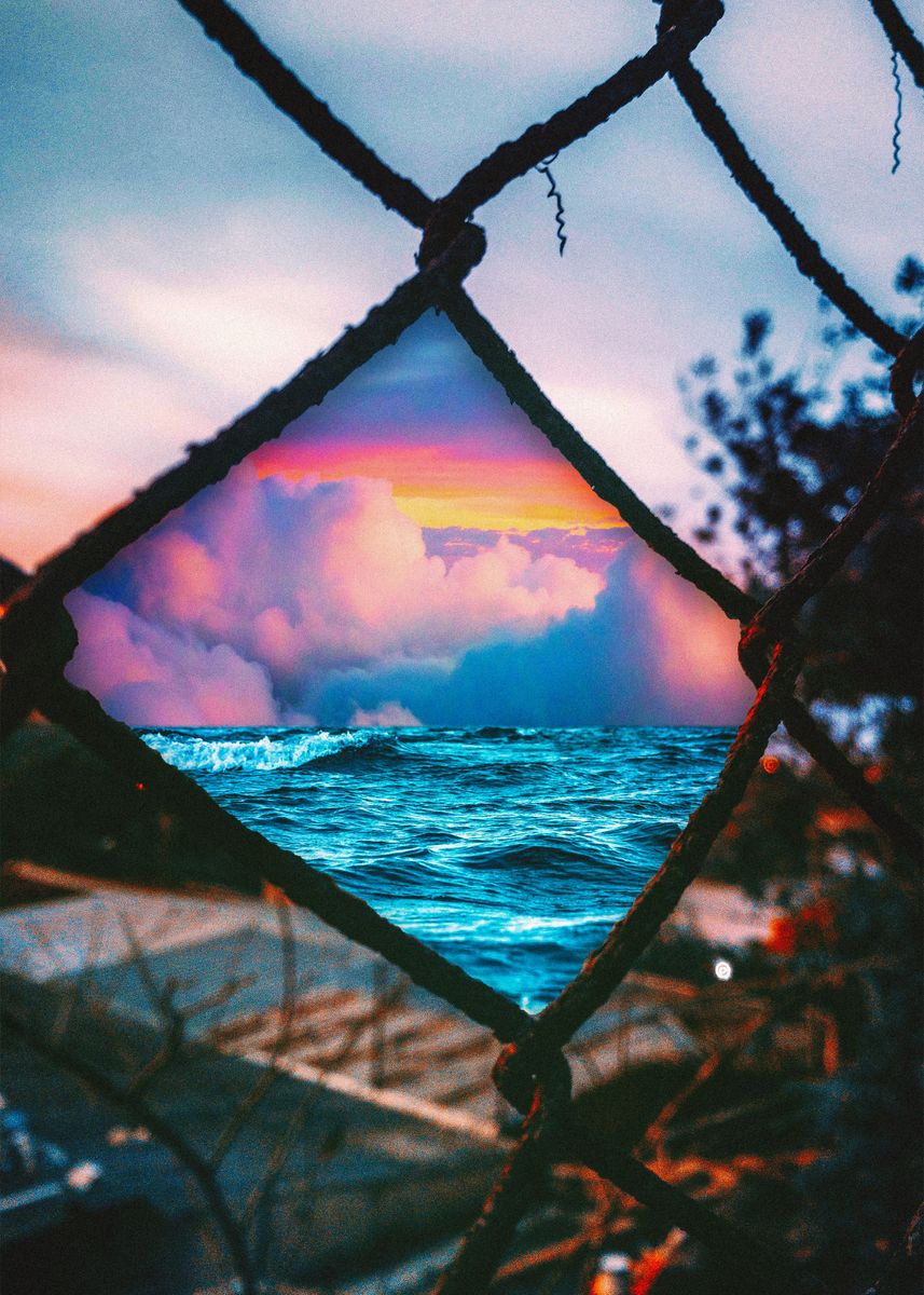 'The Fence' Poster, picture, metal print, paint by seam less | Displate