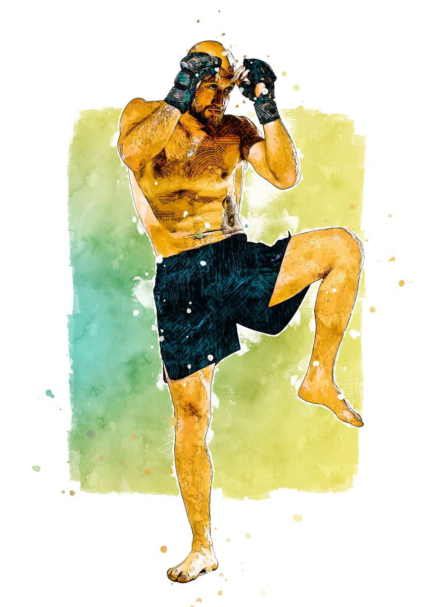'Kickboxing' Poster, picture, metal print, paint by Maksymilian Kulig ...