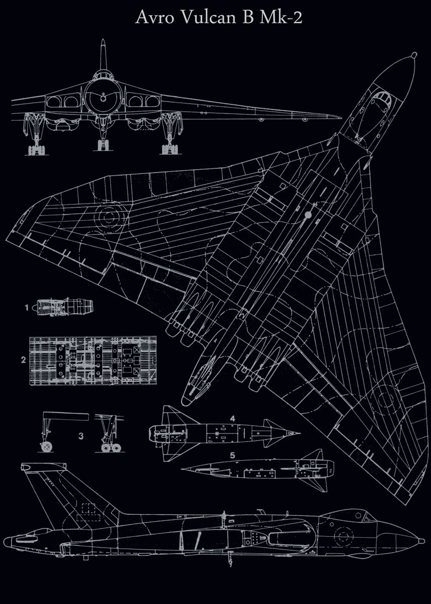 'Avro Vulcan B Mk2' Poster, picture, metal print, paint by Retal | Displate