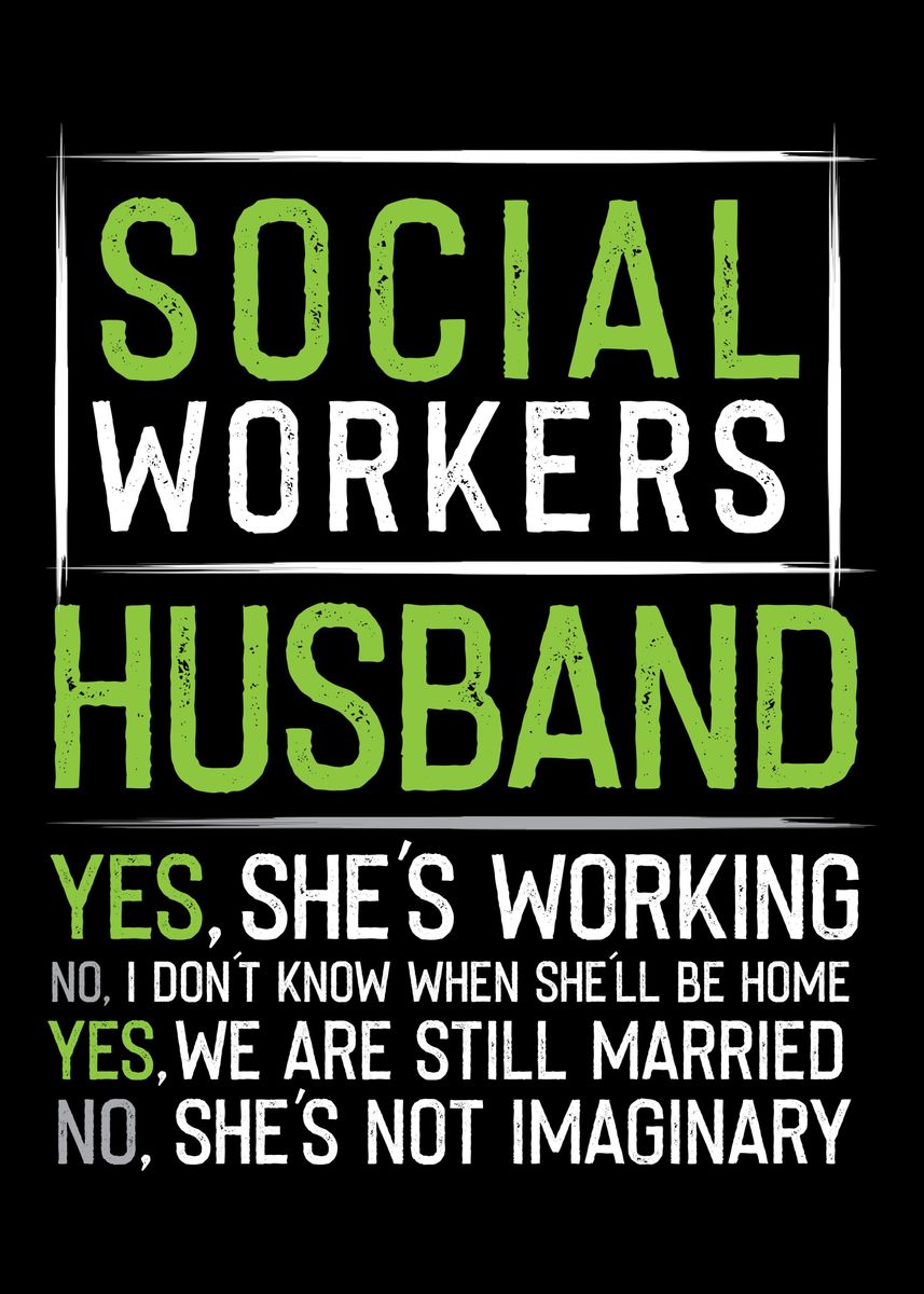 'Social Worker Funny Work L' Poster, picture, metal print, paint by ...