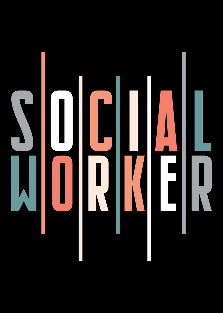 'Social Worker Funny Work L' Poster, picture, metal print, paint by ...