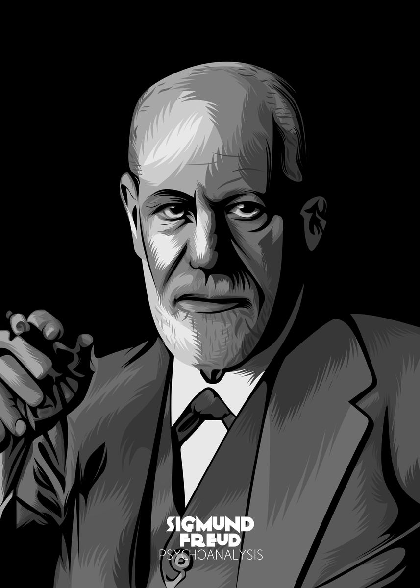 'Sigmund Freud' Poster, picture, metal print, paint by Muh Aslan | Displate