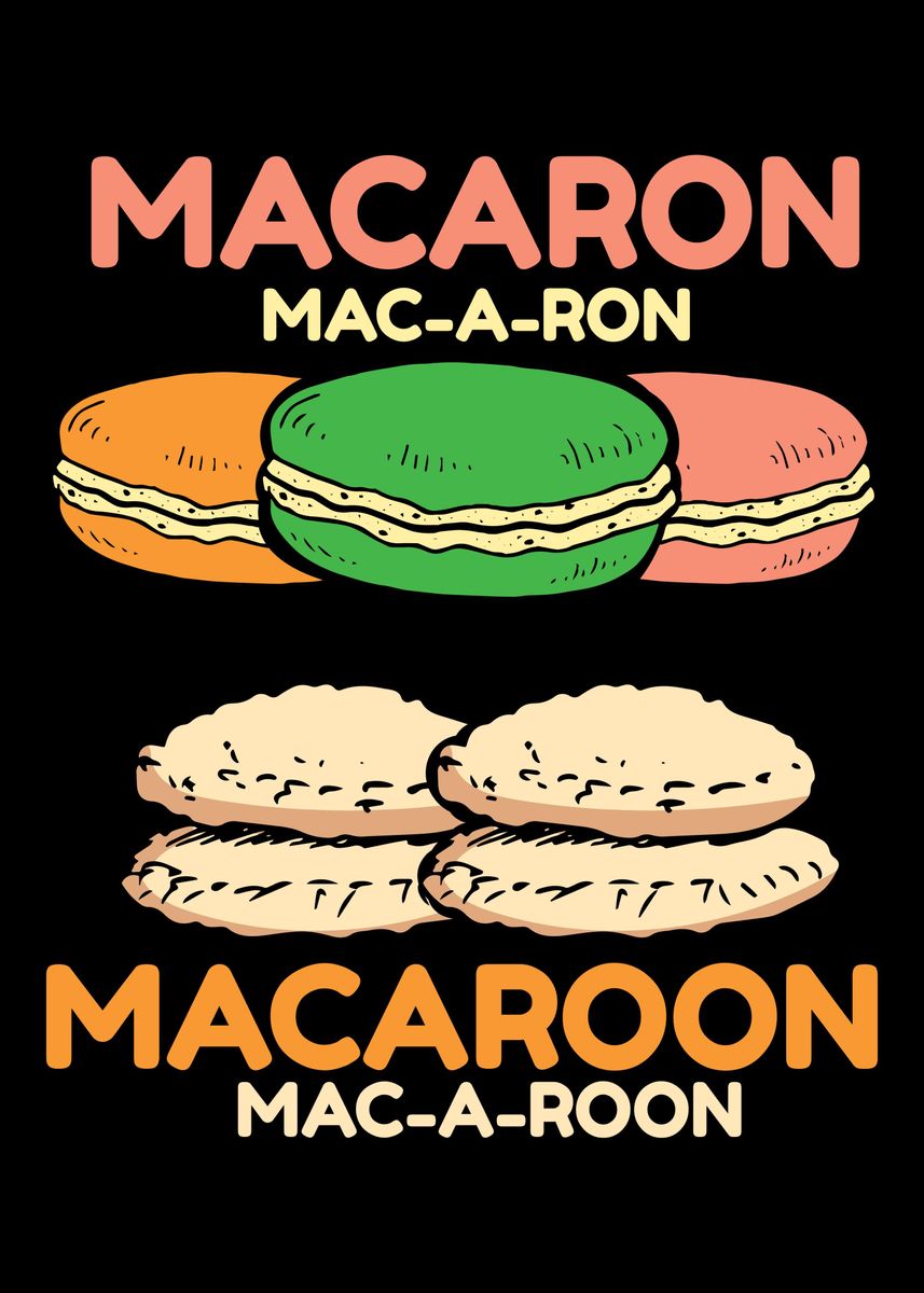 'Macaron Macaroon Baker' Poster, picture, metal print, paint by ...