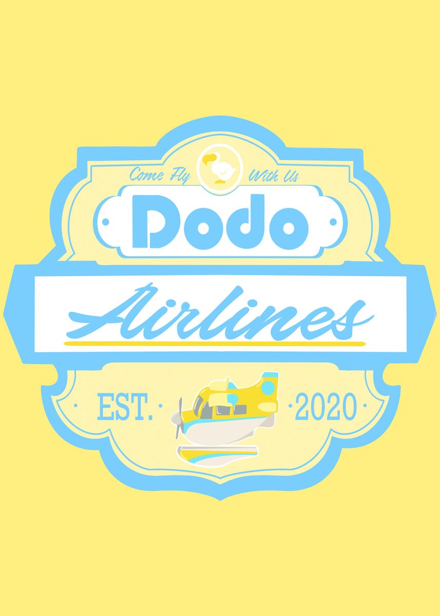'dodo airlines vintage sign' Poster, picture, metal print, paint by ...