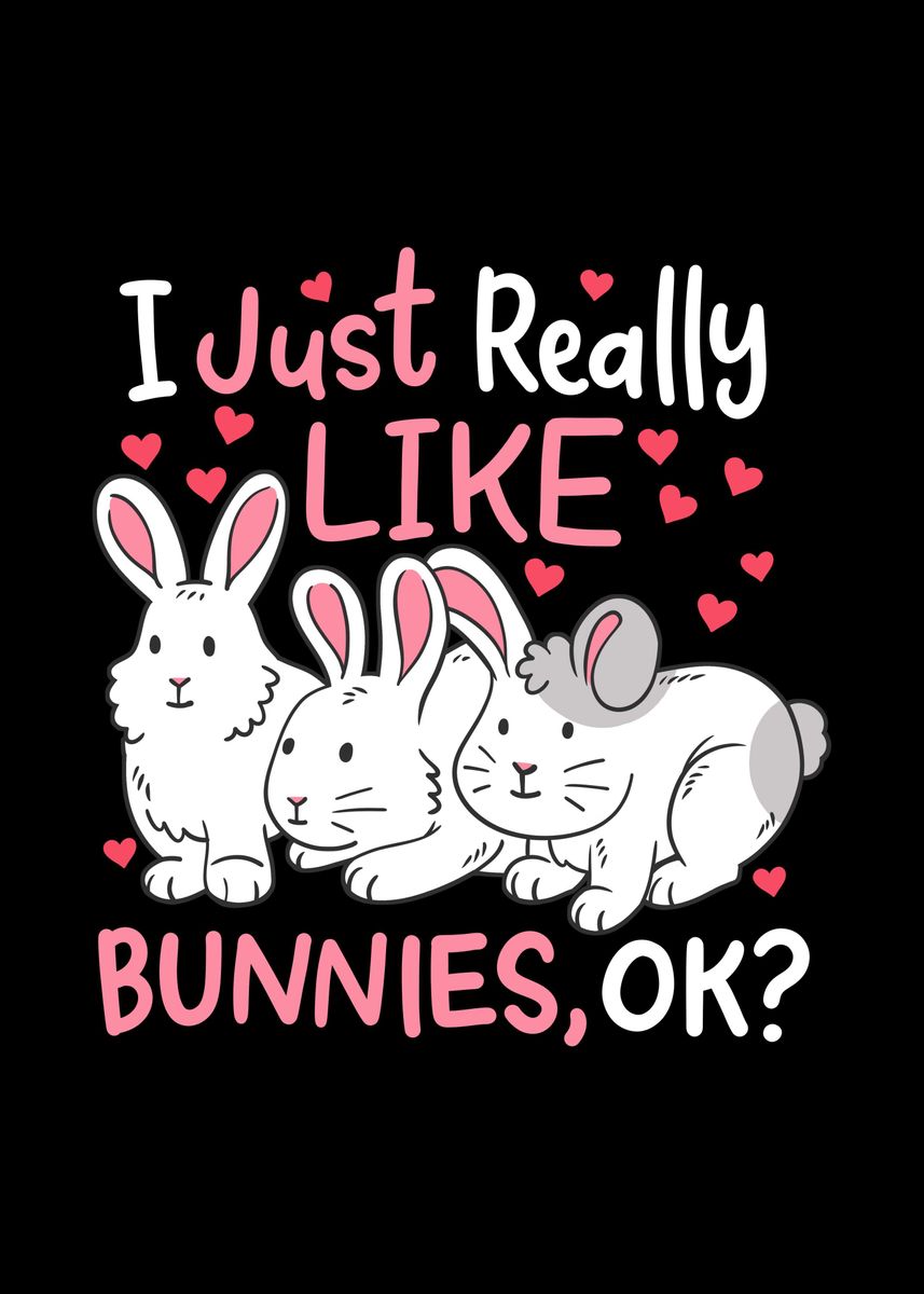 'Bunny Bunny Lover Rodent' Poster, picture, metal print, paint by ...