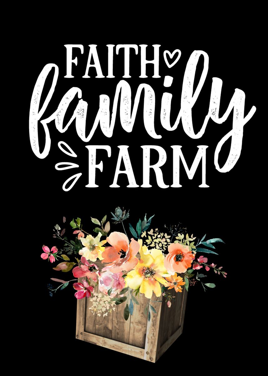 'Faith family farm' Poster, picture, metal print, paint by Juliana RW ...