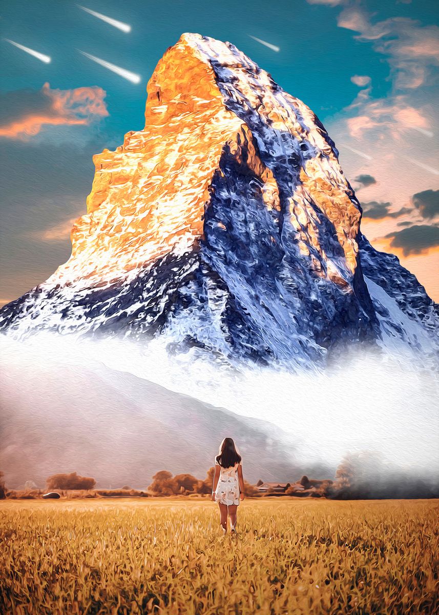 'Snow Mountain' Poster, picture, metal print, paint by Alyx Will | Displate