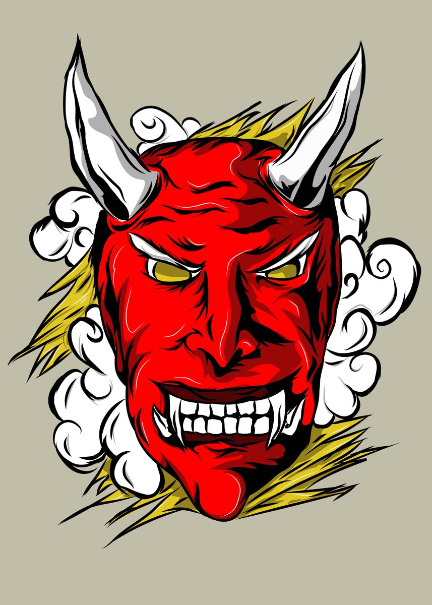 'demon mask' Poster, picture, metal print, paint by ahmadfahrur rozi ...