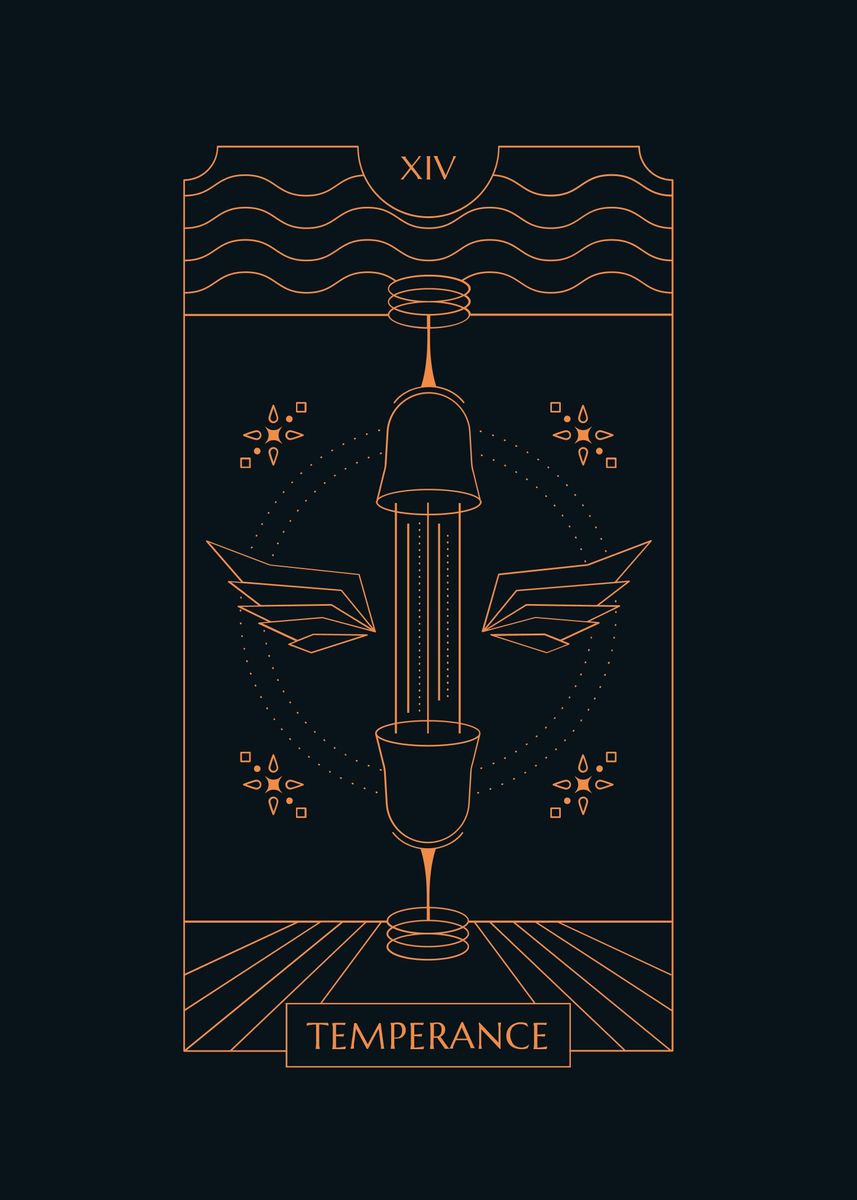 'Black Tarot TEMPERANCE' Poster, picture, metal print, paint by SoulArt ...