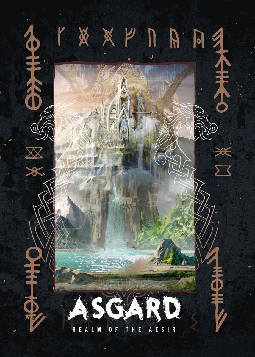 'Asgard realm of the Aesir' Poster, picture, metal print, paint by ...