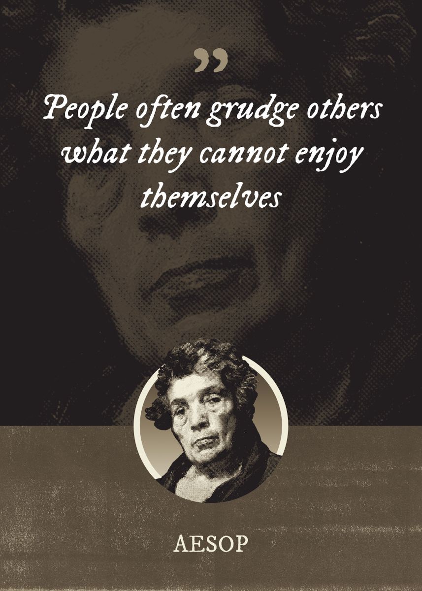 'People often grudge others' Poster, picture, metal print, paint by ...