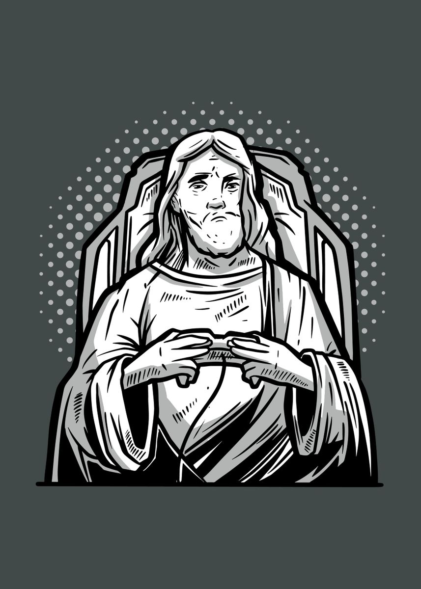 'GAMER JESUS' Poster by StonerPlates | Displate