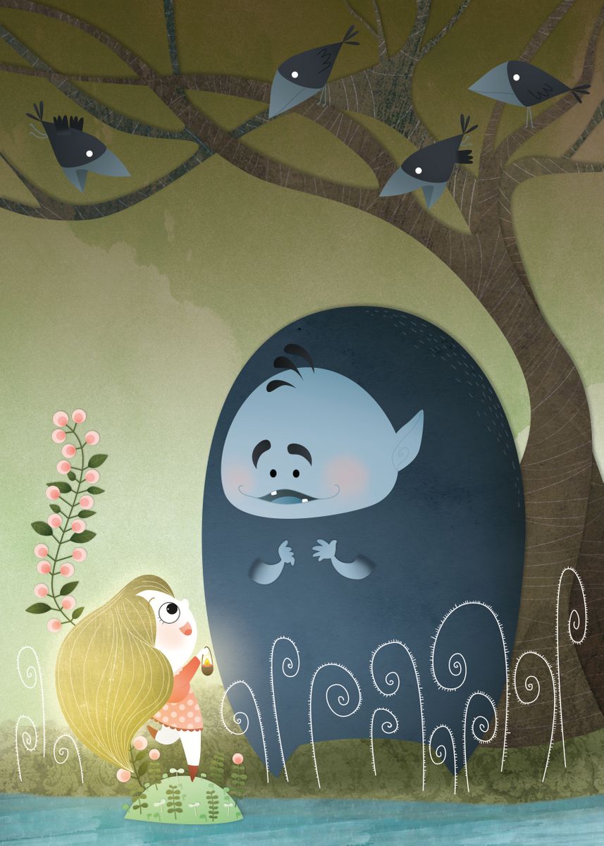 'Gentle ogre' Poster, picture, metal print, paint by Angela Sbandelli ...