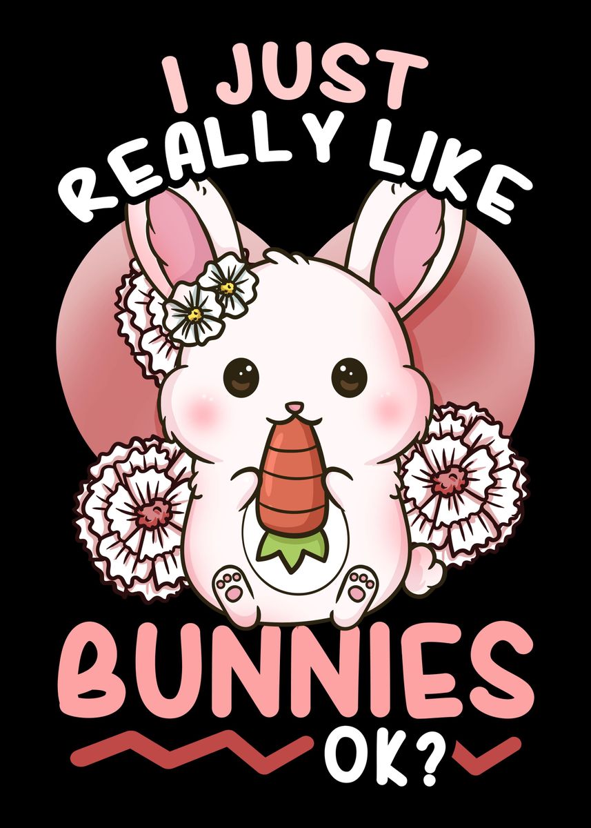 'Bunny Bunny Lover Rodent' Poster, picture, metal print, paint by ...