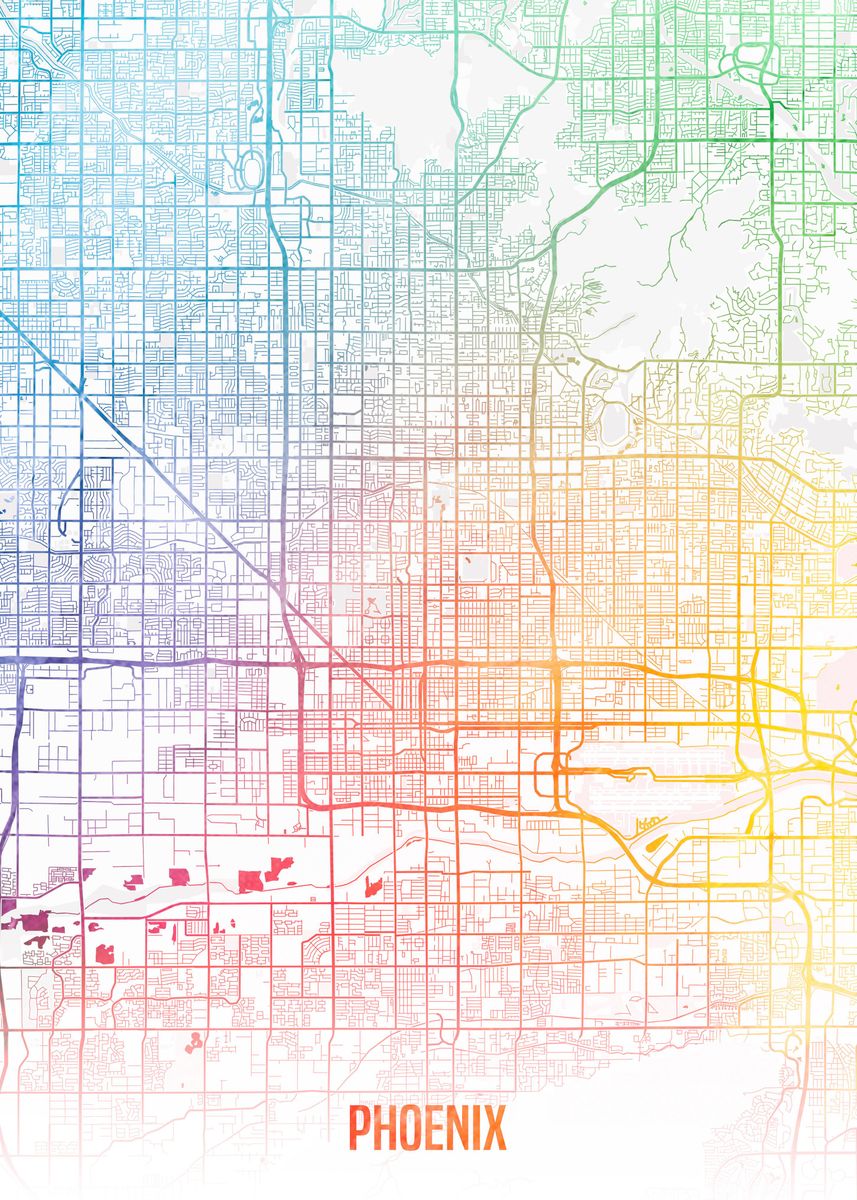 'Phoenix Map' Poster by Stefano Lunghi | Displate