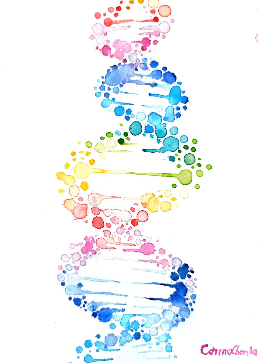 'Rainbow DNA' Poster, picture, metal print, paint by corinachirila ...