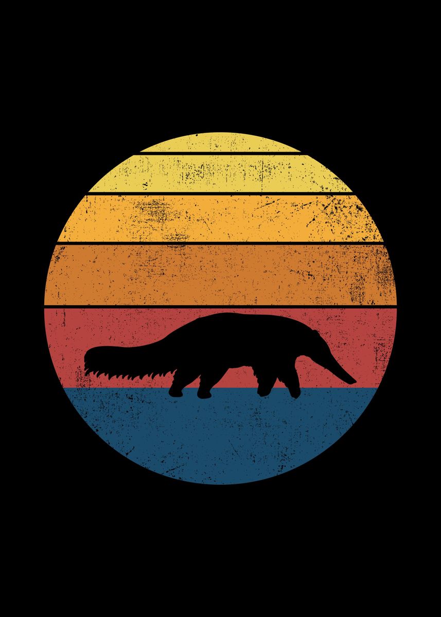 'Anteater Retro' Poster by Mealla | Displate