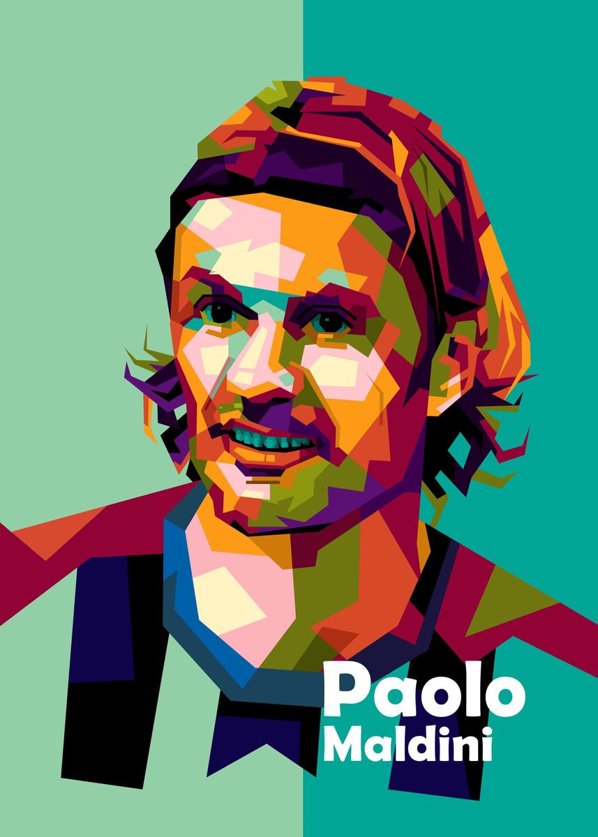 'Paolo Maldini' Poster, picture, metal print, paint by AMIRUDIN 06 ...