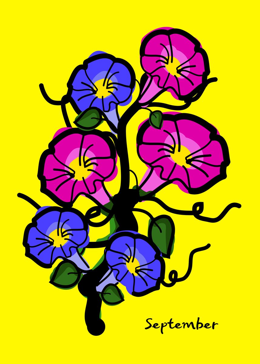 'September birth flower' Poster, picture, metal print, paint by Cindy ...