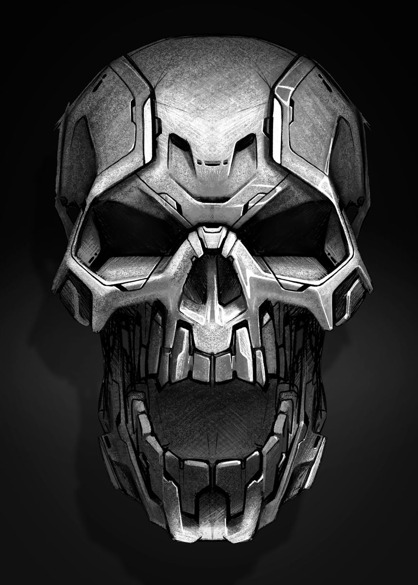 'Modern Skull' Poster, picture, metal print, paint by FD DESIGN | Displate