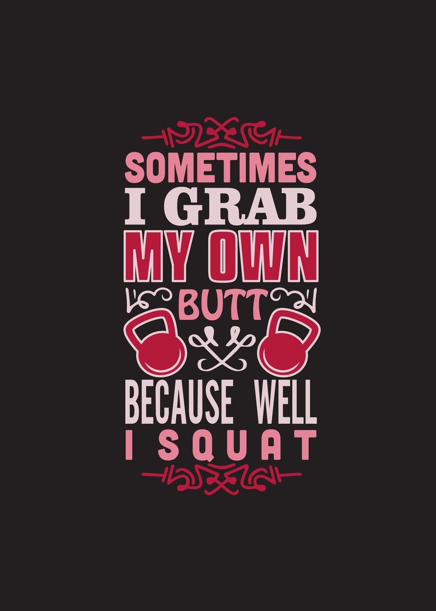 'Squat Fitness' Poster, picture, metal print, paint by Beone Digital ...