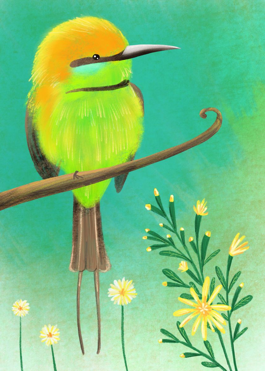 'Bee eater' Poster, picture, metal print, paint by Angela Sbandelli ...