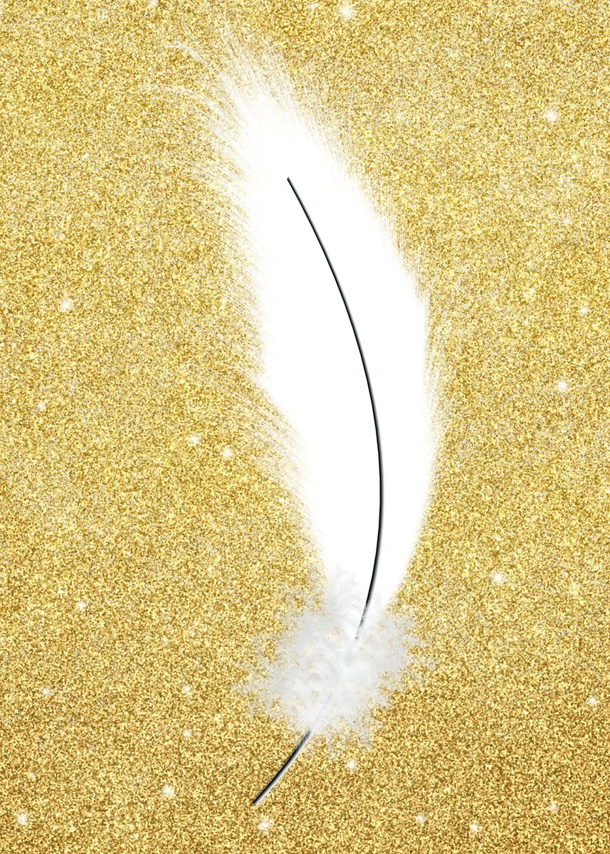 'White Gold Bird Feather' Poster by Max Ronn | Displate