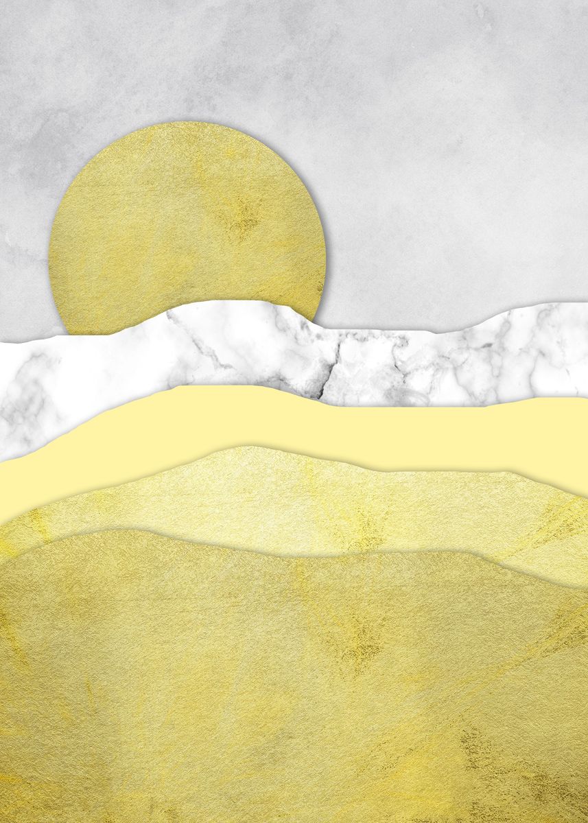 'Golden Marble Sunset' Poster by PosterWorld | Displate