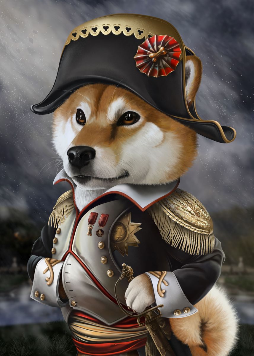 'Emperor Napoleon Shiba Dog' Poster, picture, metal print, paint by ...