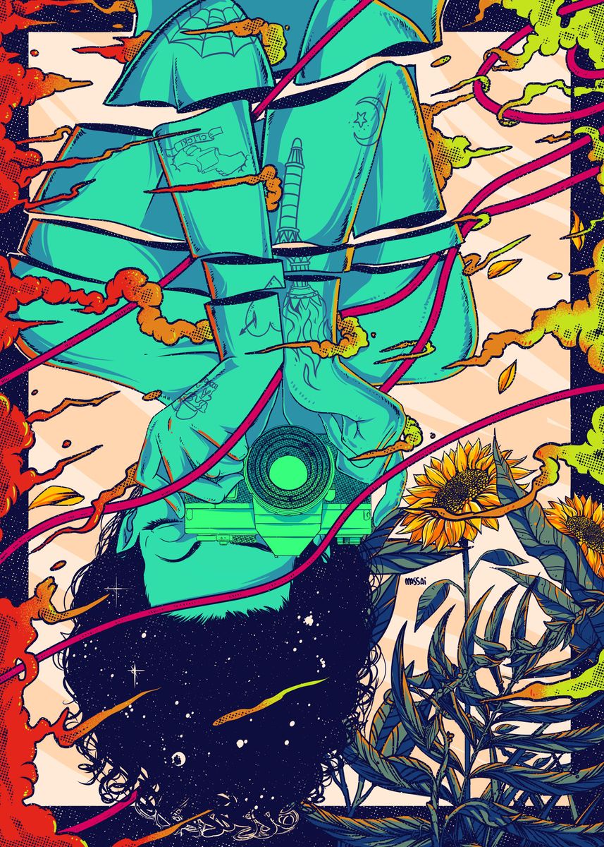 'The Cosmic Click' Poster, picture, metal print, paint by Massai | Displate