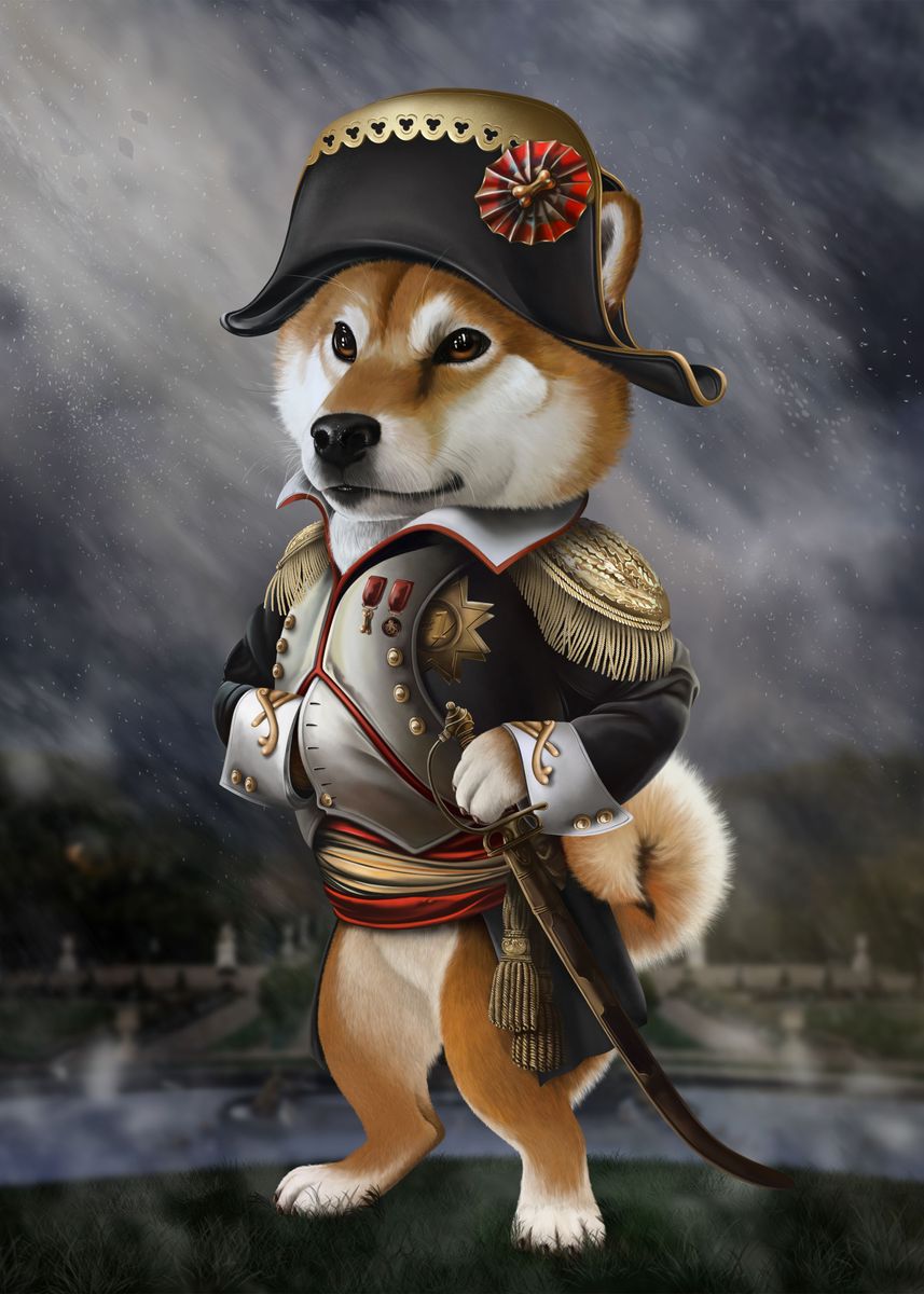 'Shiba Dog Emperor Napoleon' Poster, picture, metal print, paint by ...
