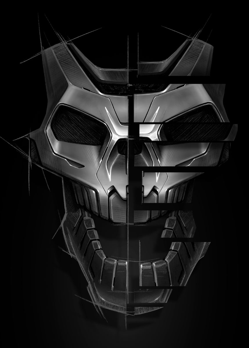 'Skull Robot' Poster, picture, metal print, paint by FD DESIGN | Displate