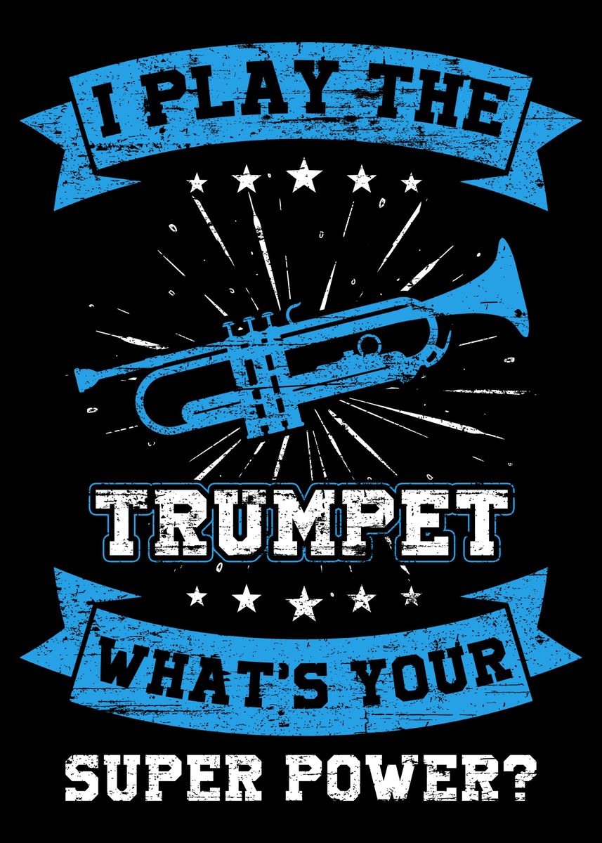 'Trumpet Superpower' Poster, picture, metal print, paint by Cooldruck ...