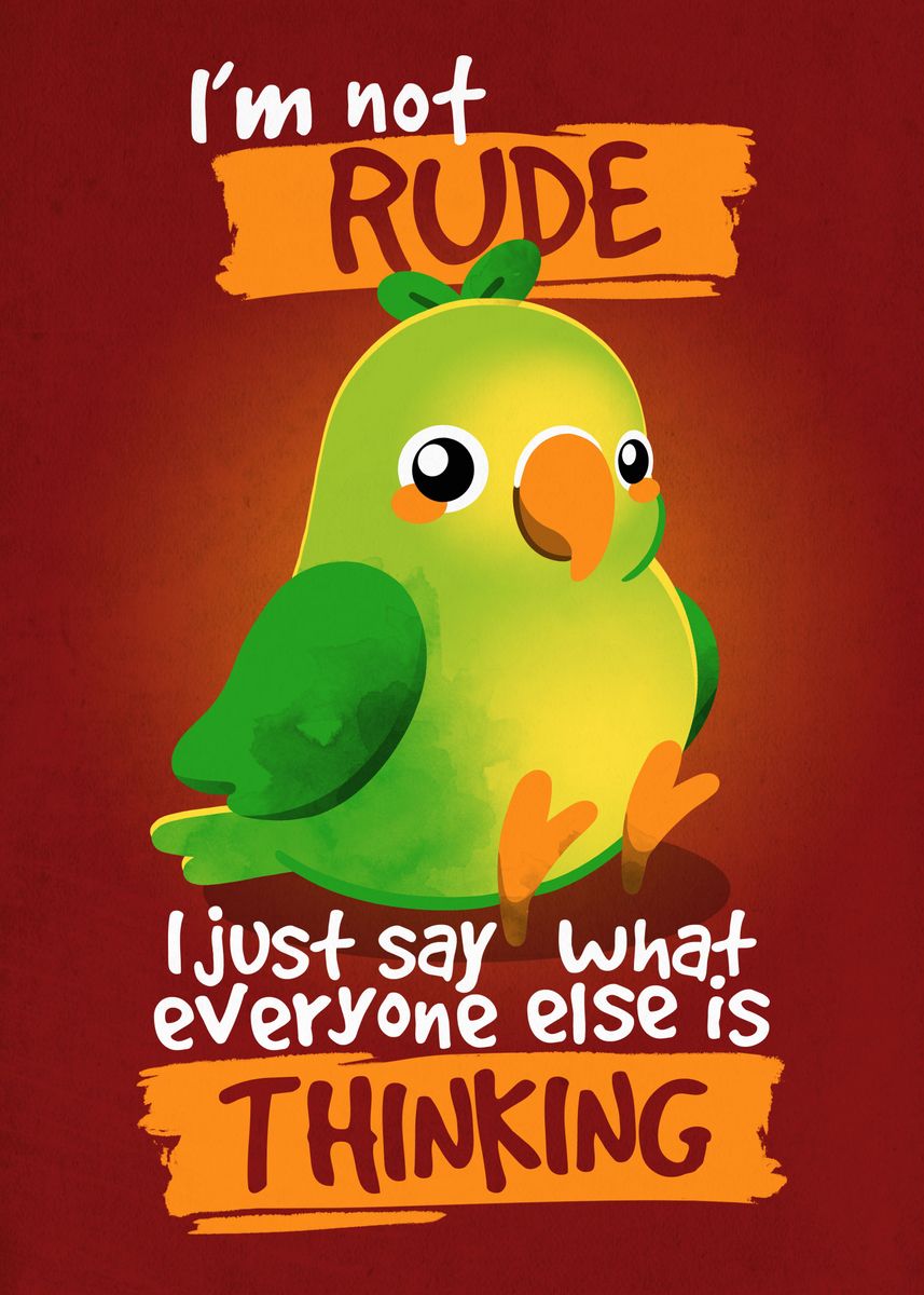 'Rude parrot' Poster, picture, metal print, paint by NemiMakeit Fadda ...