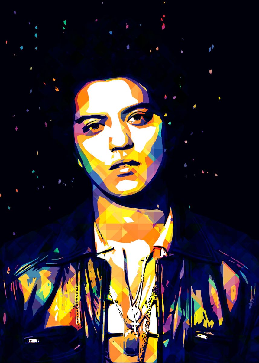'Bruno Mars ' Poster, picture, metal print, paint by San Illustrator ...