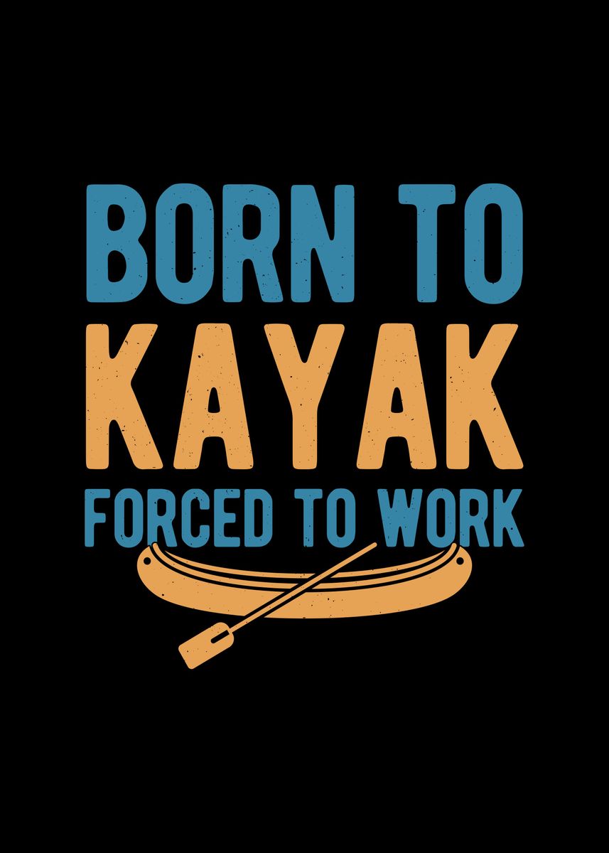 'Funny Kayaking' Poster, picture, metal print, paint by Visualz | Displate