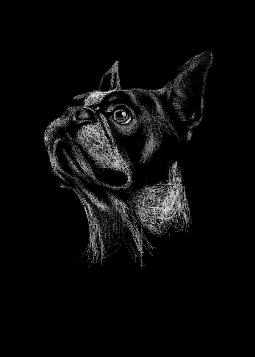 'dog scribble' Poster by capture art | Displate