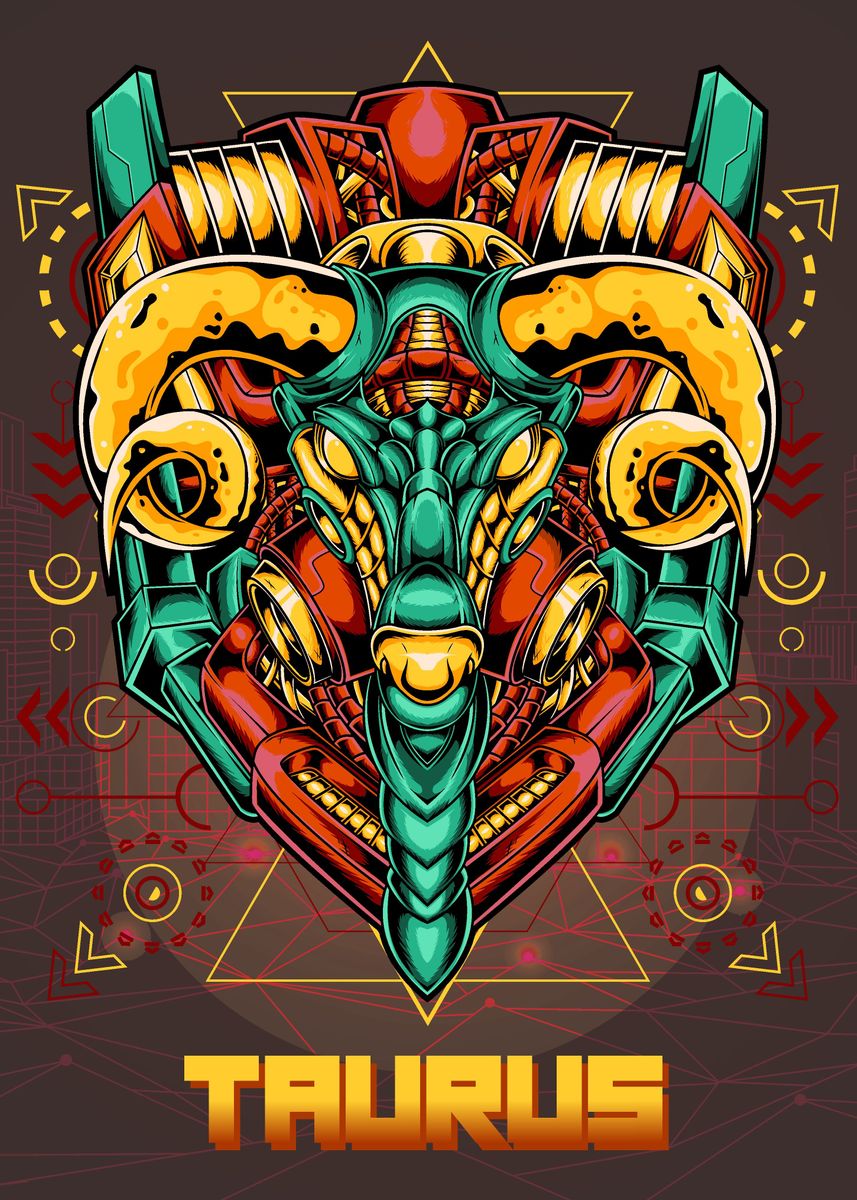 'Mecha Taurus Zodiac' Poster, picture, metal print, paint by Wpap ...