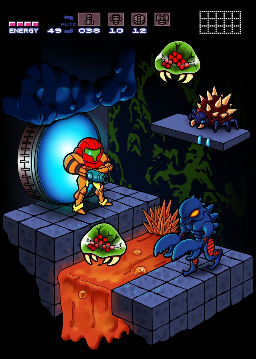 'isometroid' Poster, picture, metal print, paint by Ursula Lopez | Displate