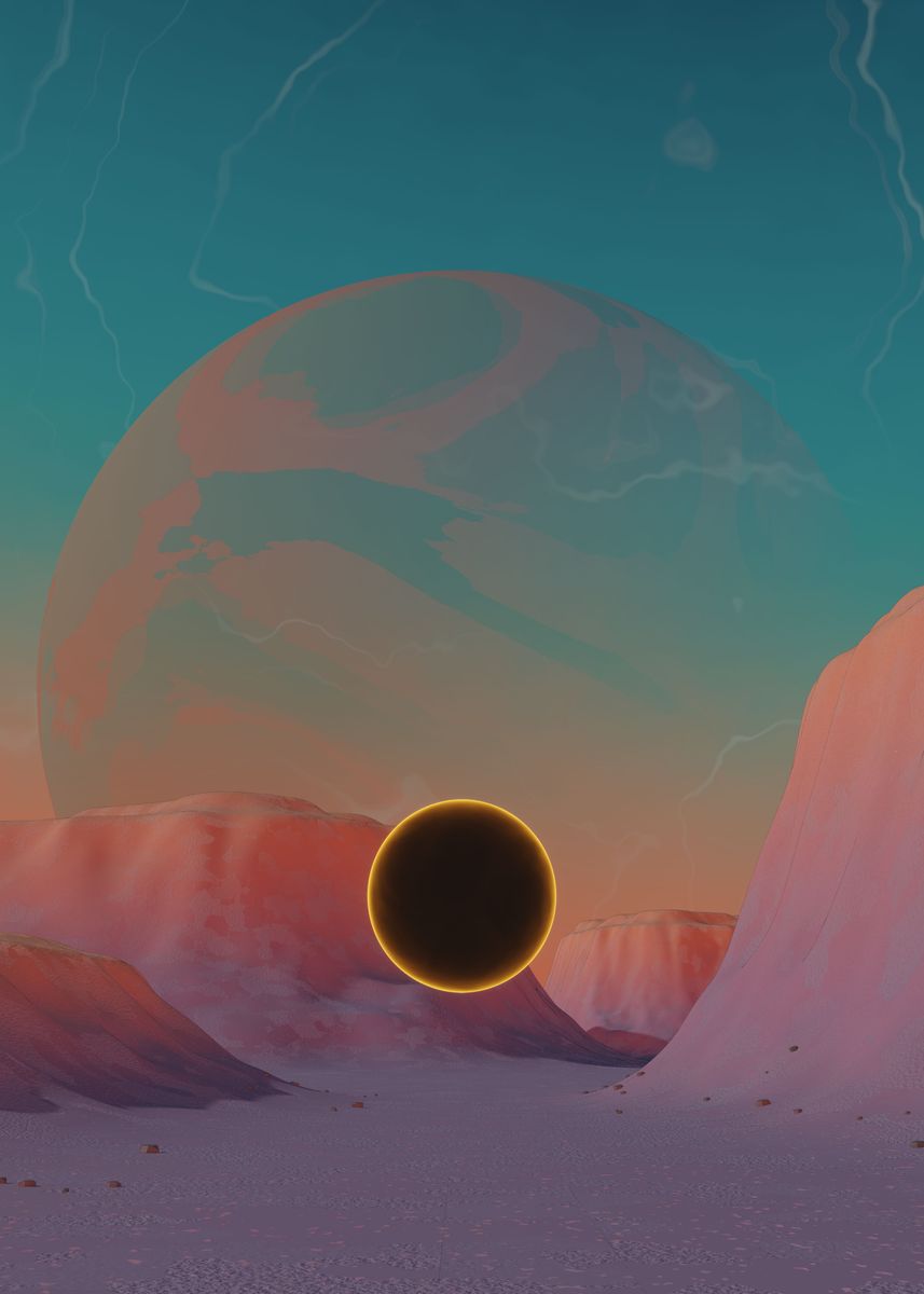 'Eclipse' Poster, picture, metal print, paint by Ali Hoff | Displate