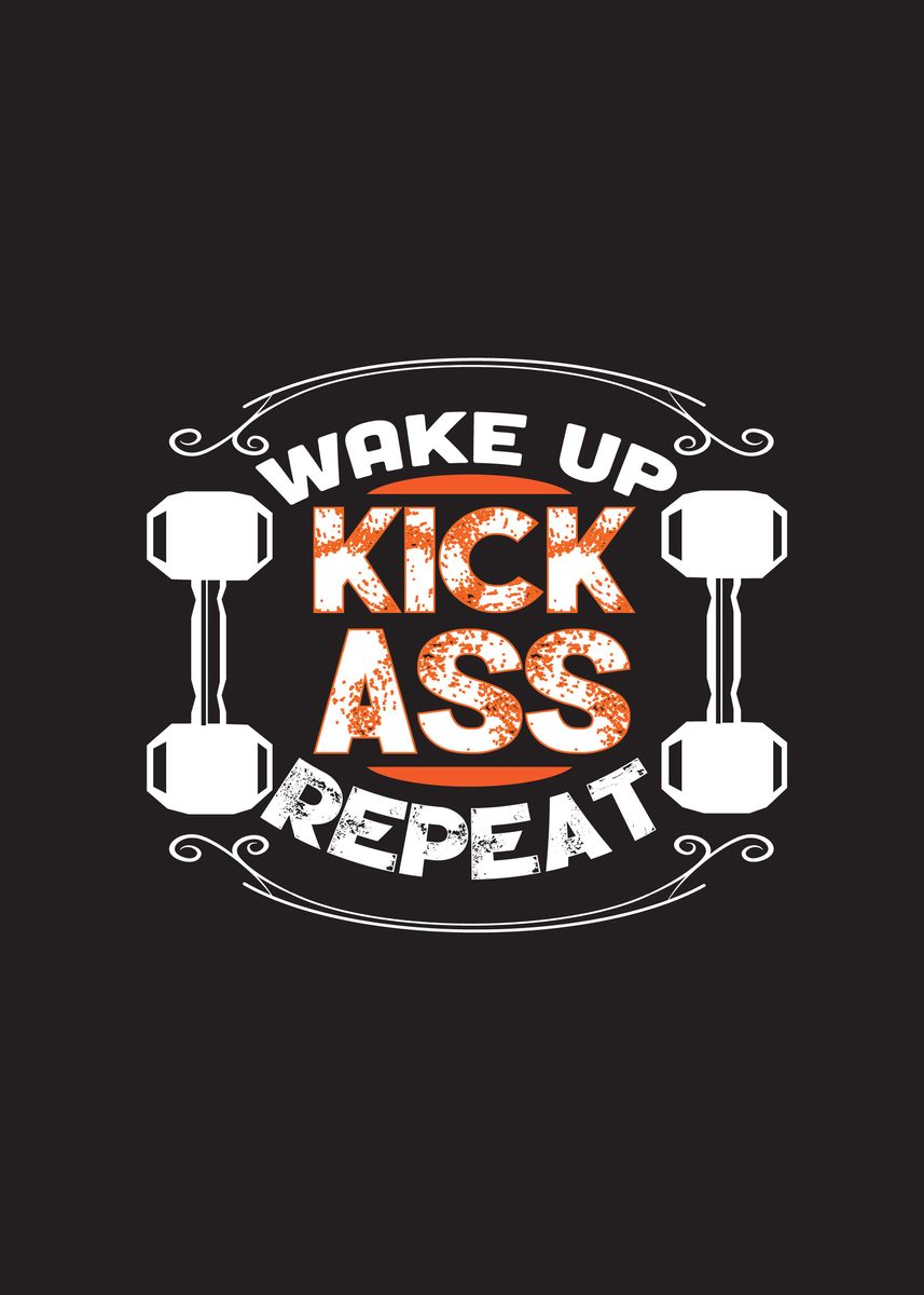 'Repeat Fitness' Poster, picture, metal print, paint by Beone Digital ...