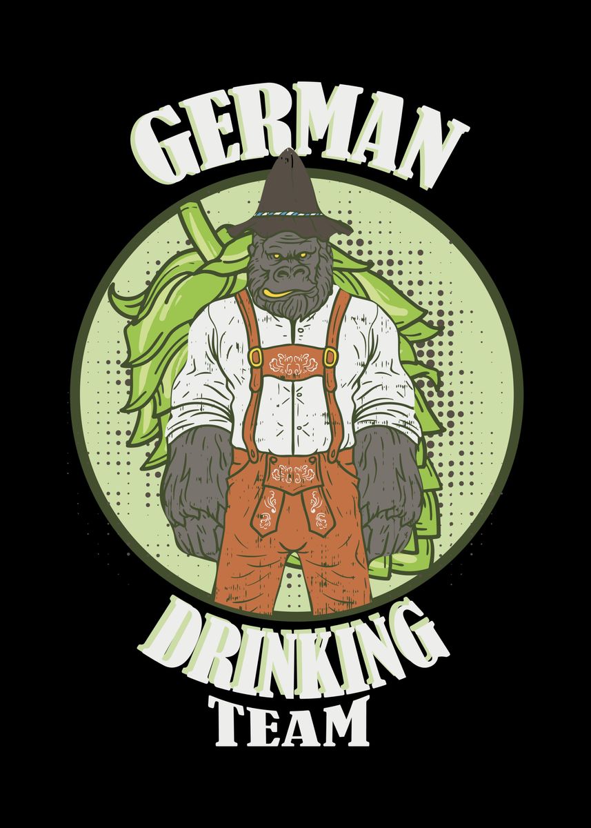 'German Drinking Team' Poster, picture, metal print, paint by ...
