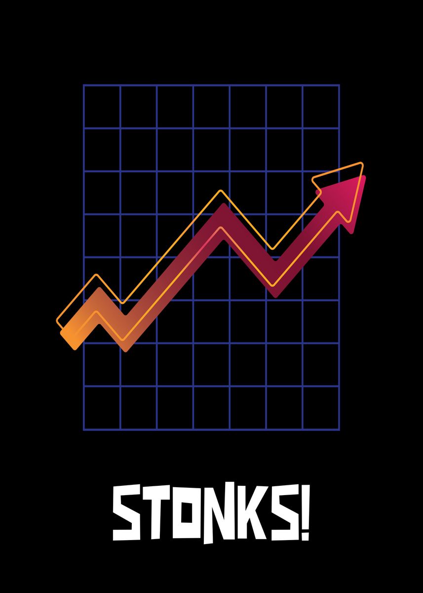 'Stonks Chart Stock Market' Poster, picture, metal print, paint by Tim ...