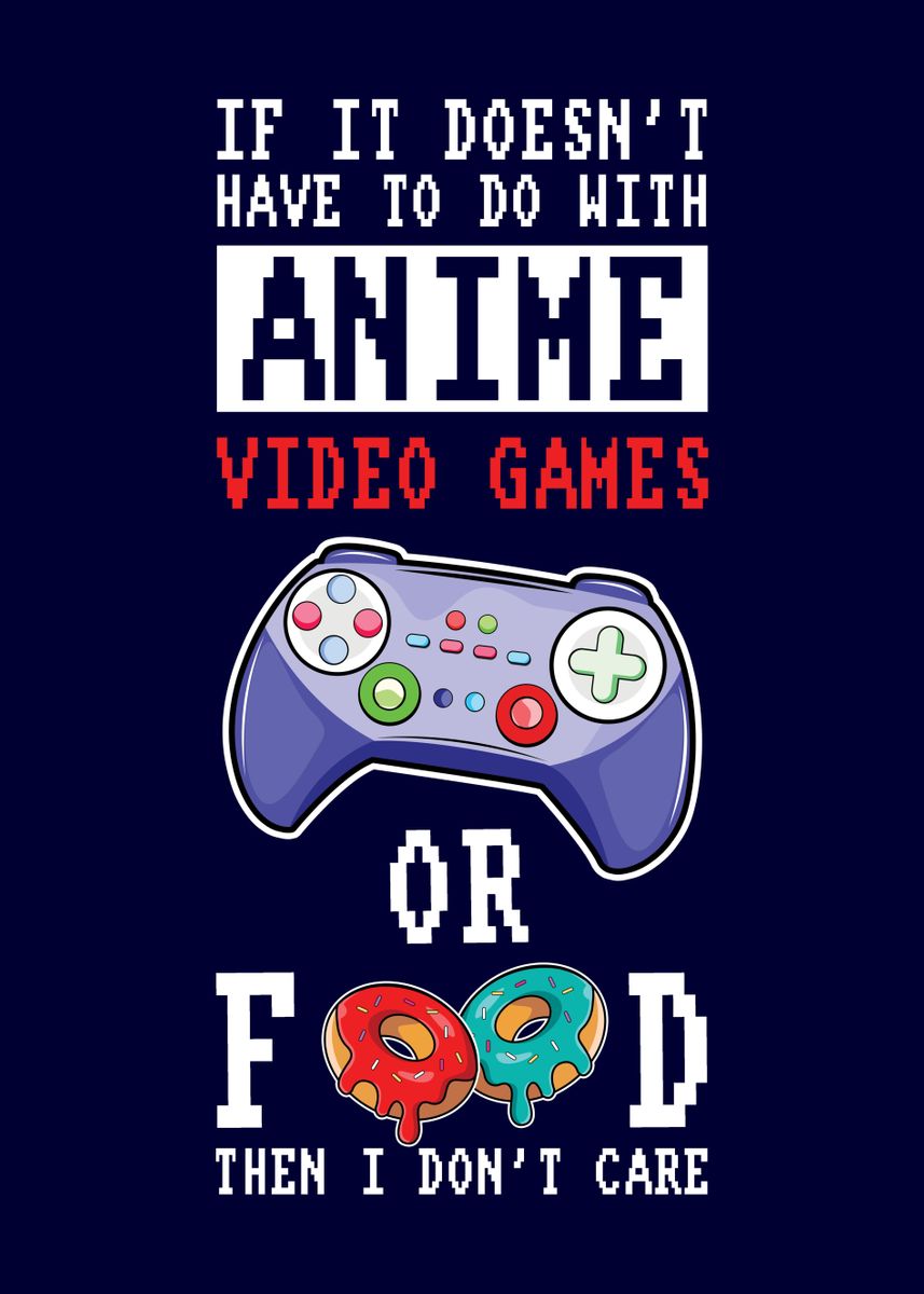 'Gaming Anime Otaku Gamer' Poster, picture, metal print, paint by ...
