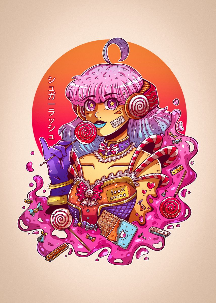 'Sugar Rush' Poster, picture, metal print, paint by Sofía Mengoni ...